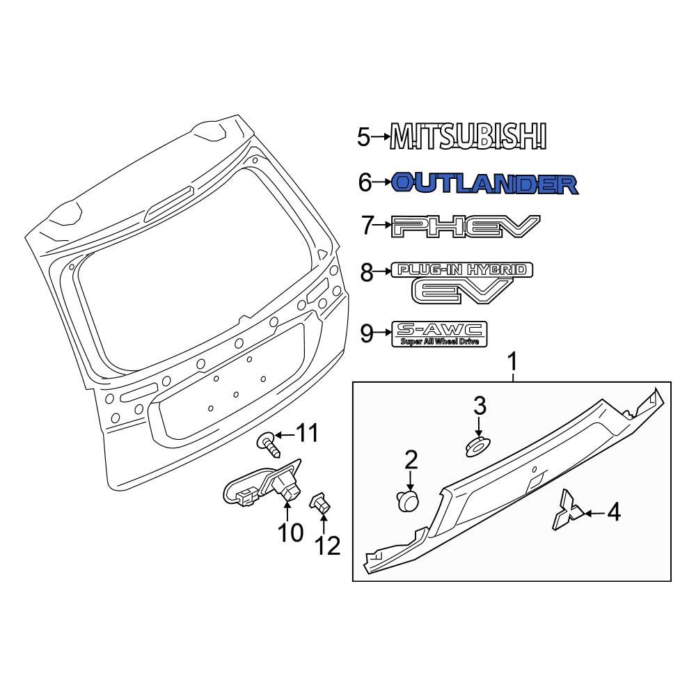 Mitsubishi OE 7415A401 - Rear Hatch Emblem