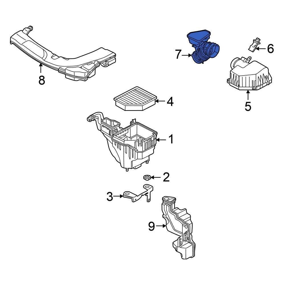 Mitsubishi OE AX000037 - Front Engine Air Intake Hose