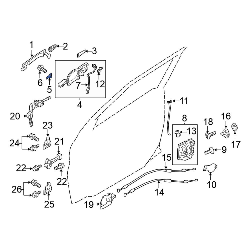 Mitsubishi OE 5716A029 - Front Exterior Door Handle Gasket