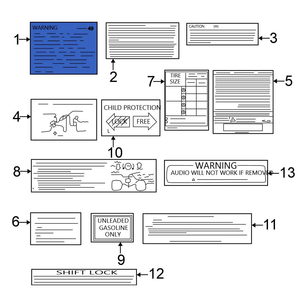 Mitsubishi OE MB682049 - Air Bag Information Label