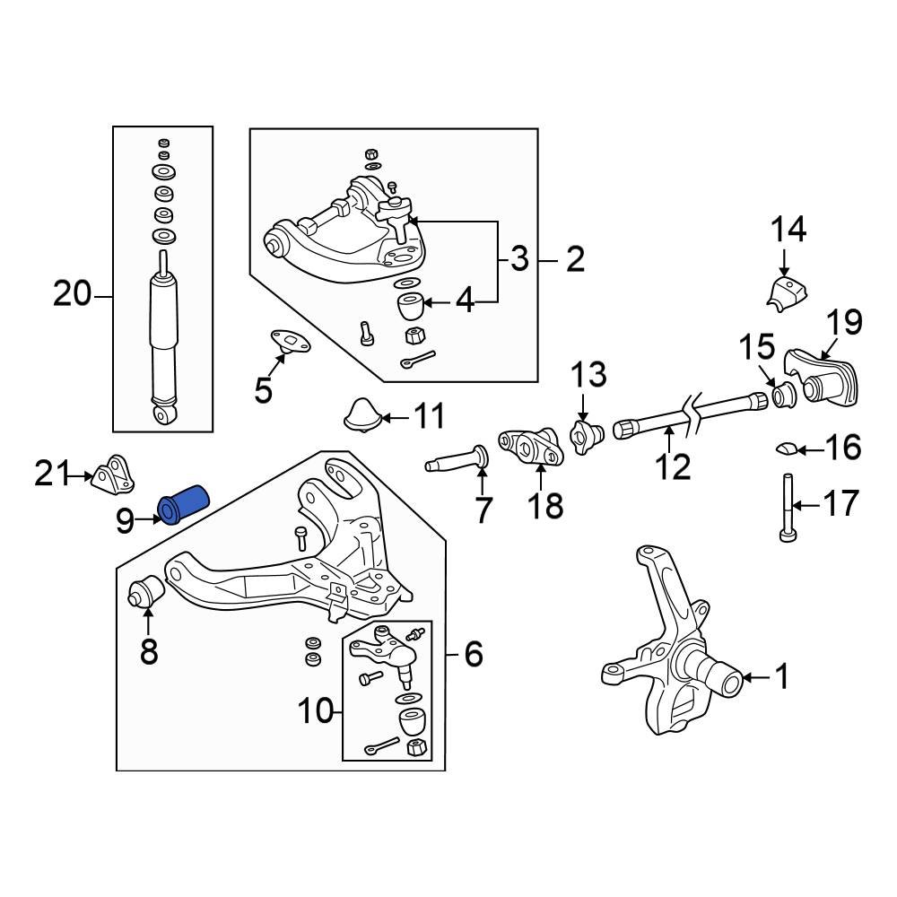 Mitsubishi OE MB633870 - Front Lower Rearward Suspension Control Arm ...