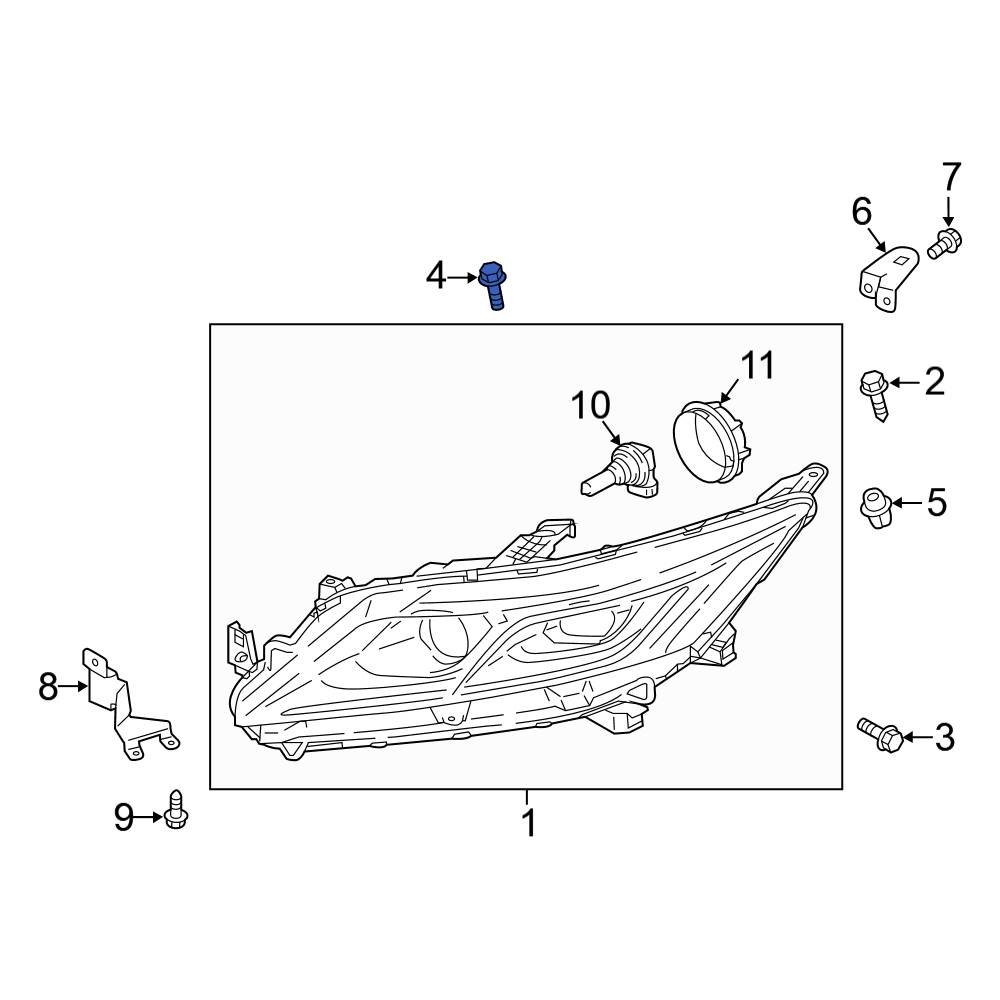 Mitsubishi OE MS241187 - Upper Headlight Mounting Bolt