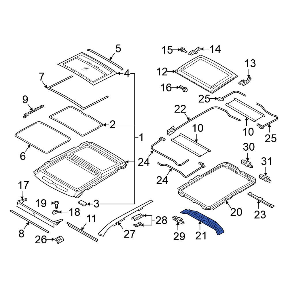 Mitsubishi OE 91302W020P - Sunroof Reinforcement