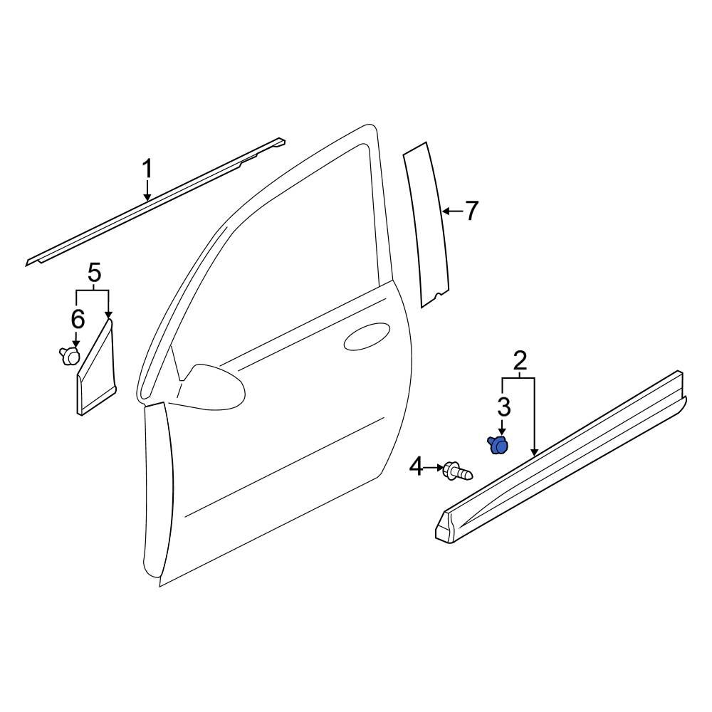 Mitsubishi OE MU000573 - Front Door Molding Clip