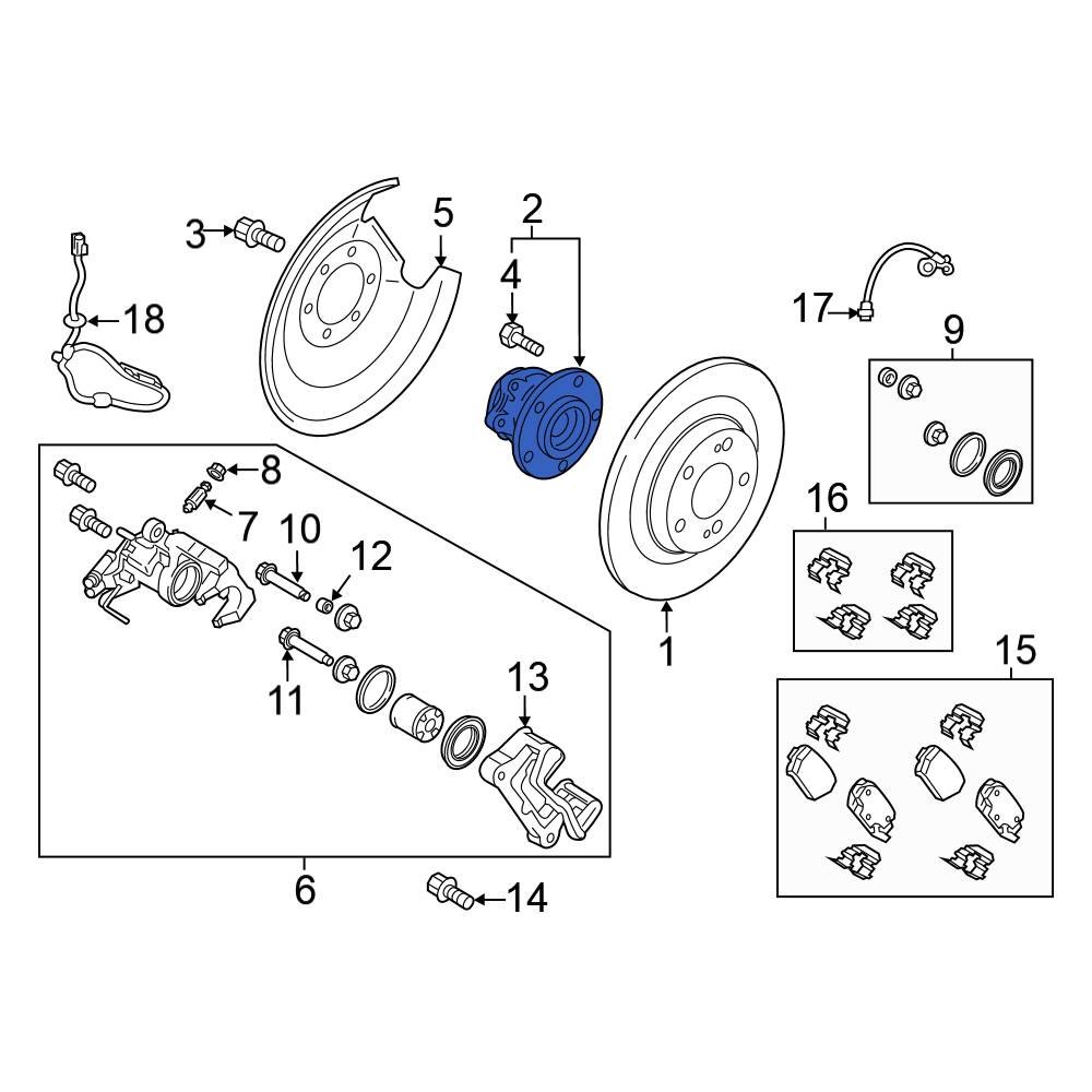 Mitsubishi OE 3785A063 - Rear Wheel Bearing and Hub Assembly