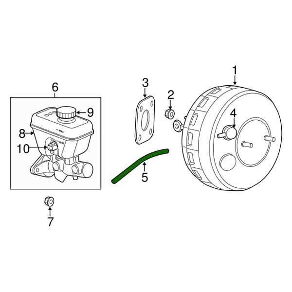 Mopar® 04581952AC - Brake Booster Vacuum Hose Hand Drive