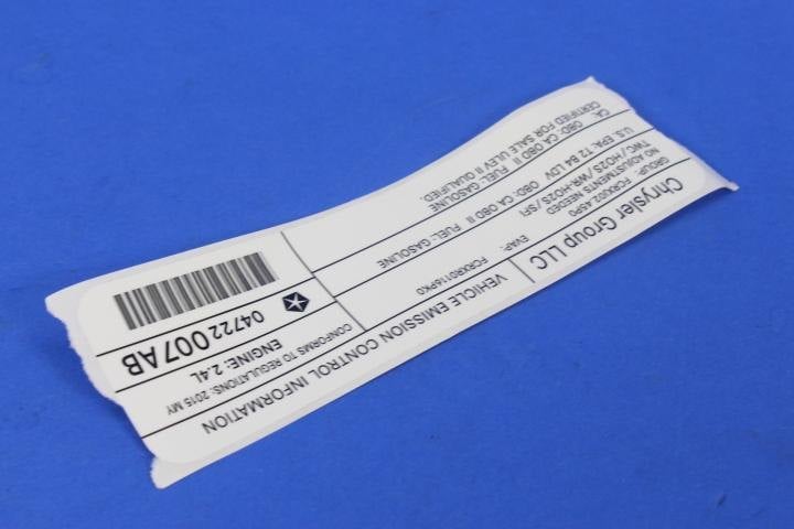 Mopar® 04722007AB - Vehicle Emission Control Information Label