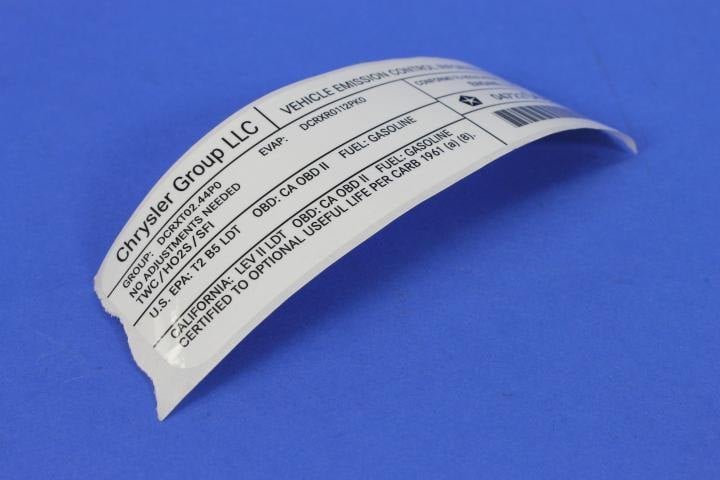 Mopar® 04722048AA - Vehicle Emission Control Information Label