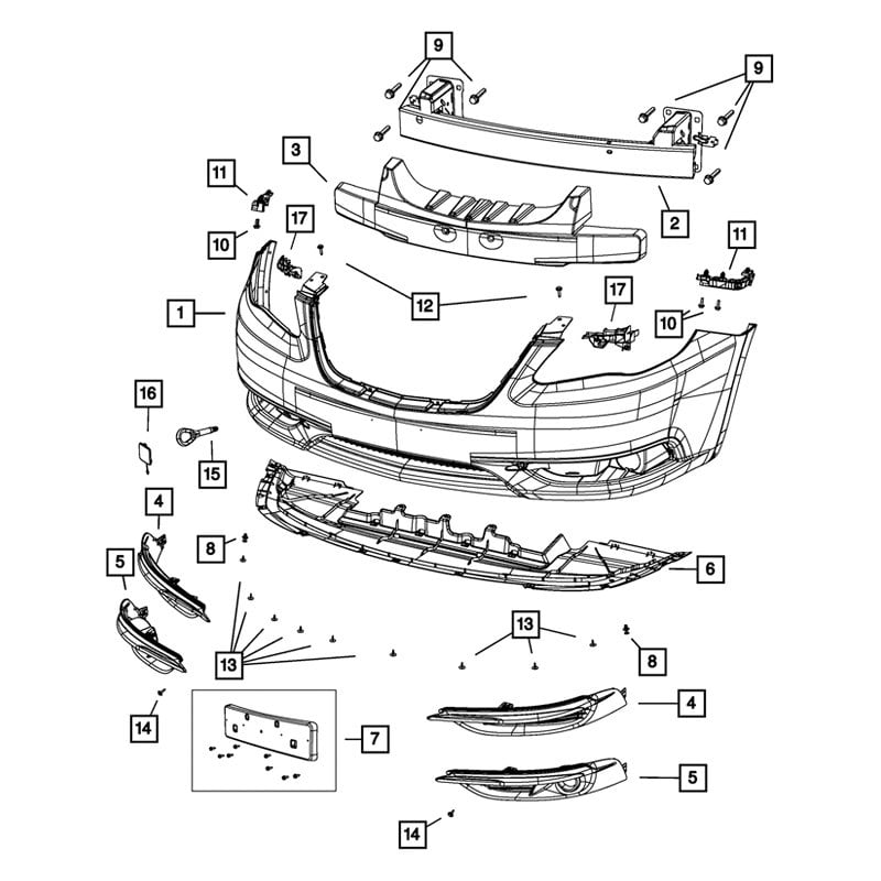 Chrysler OE 5303390AB - Front License Plate Bracket