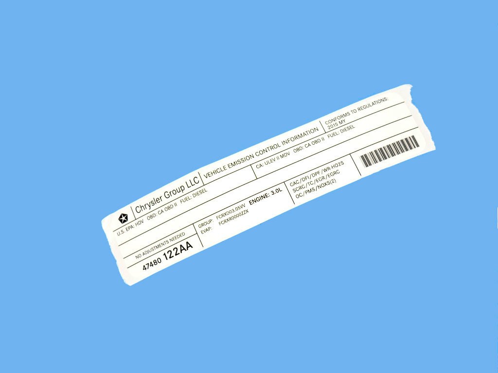 Mopar® 47480122AA - Vehicle Emission Control Information Label