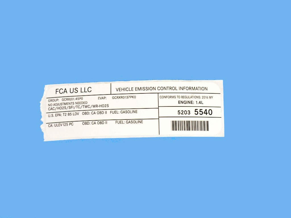 Mopar® 47480419AA - Vehicle Emission Control Information Label