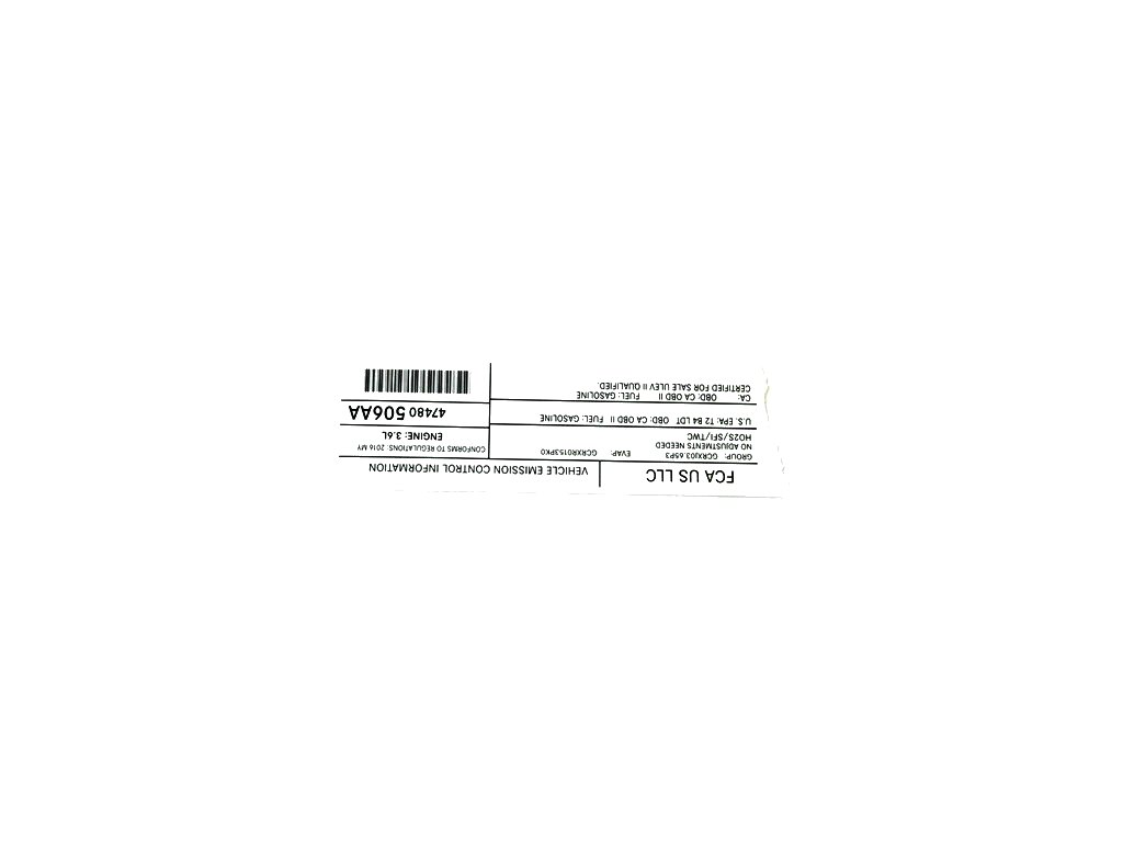 Mopar® 47480506AA - Vehicle Emission Control Information Label