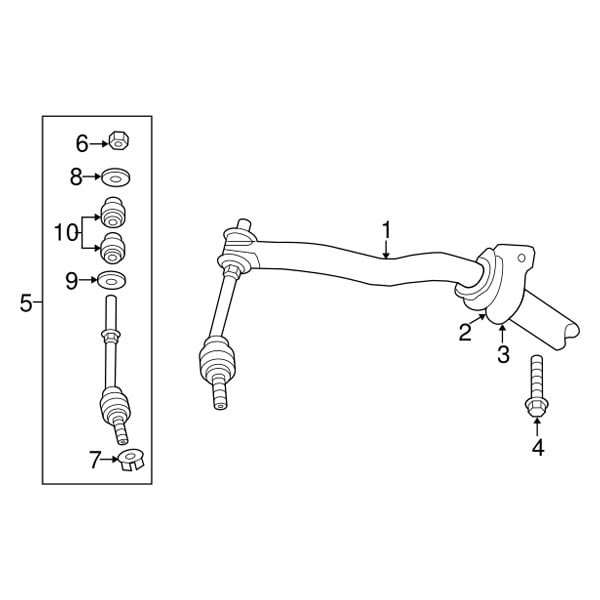 Mopar® 52037916 - Front Sway Bar Bushing