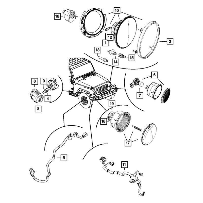 Jeep OE 55078148AD - Front Right Headlight Assembly