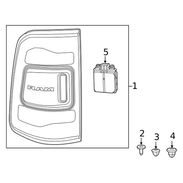 Mopar® 55112990AD - Passenger Side Replacement Tail Light