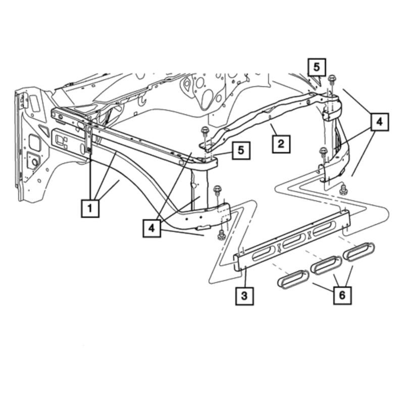 Mopar® 55275694AL - Passenger Side Radiator Support Tie Bar