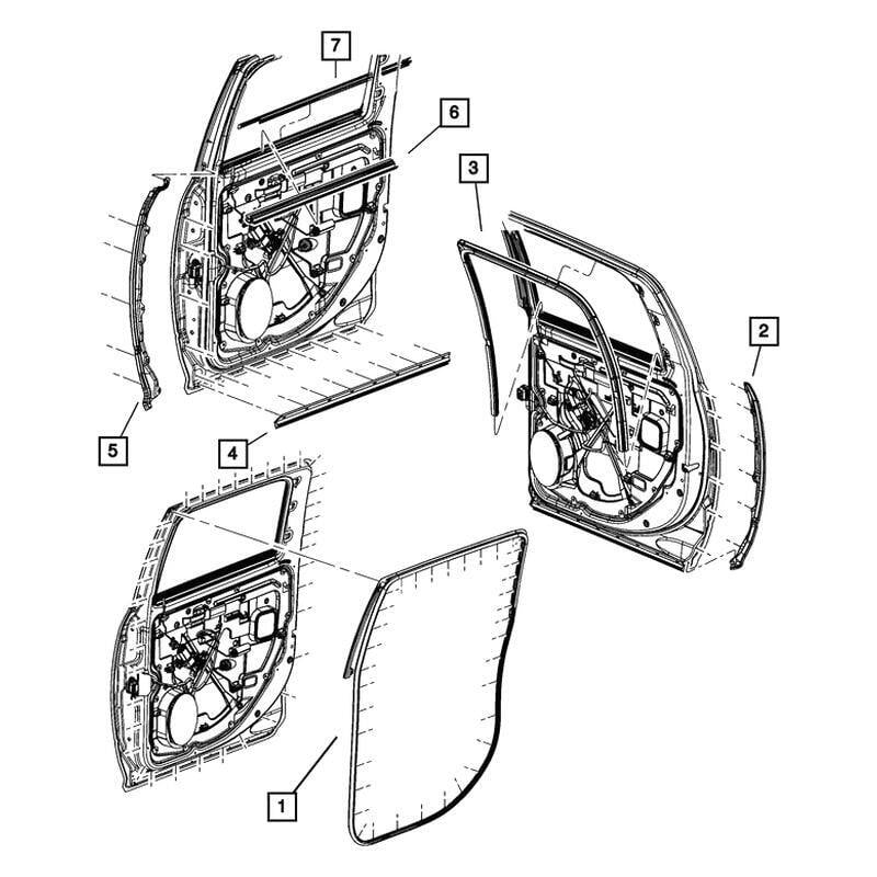 Mopar® 55372711AD - Rear Driver Side Door Shell Seal