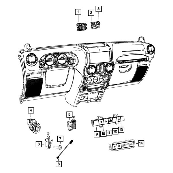Mopar® 56046264AE - Dash Panel Switch Bezel