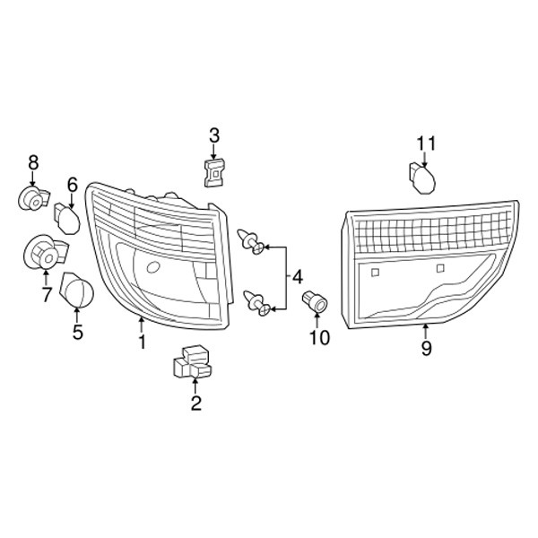 Mopar® 57010272AH - Passenger Side Inner Replacement Tail Light