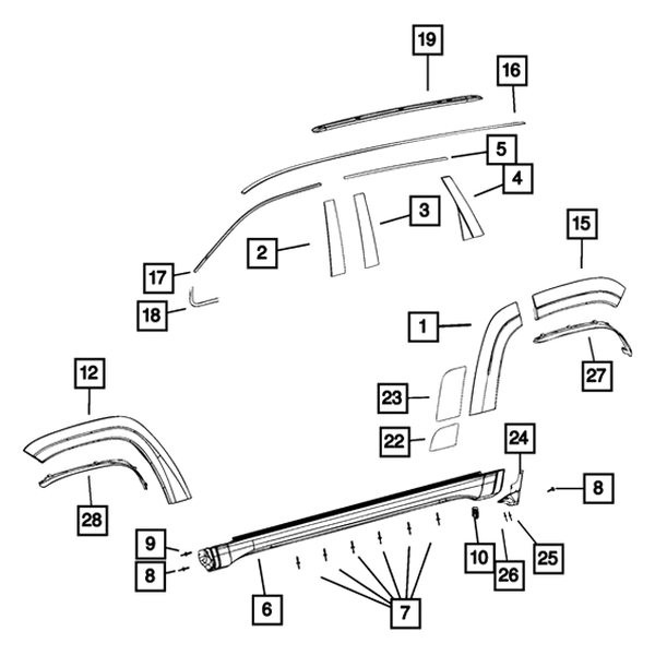 Mopar® 57010445AN - Front Driver Side Door Applique