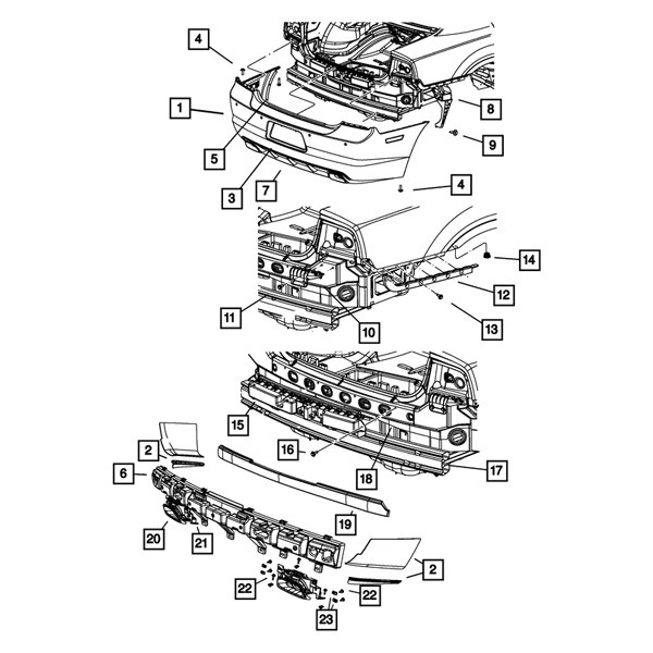 Mopar® 57010616AC - Rear Center Bumper Cover Support Rail