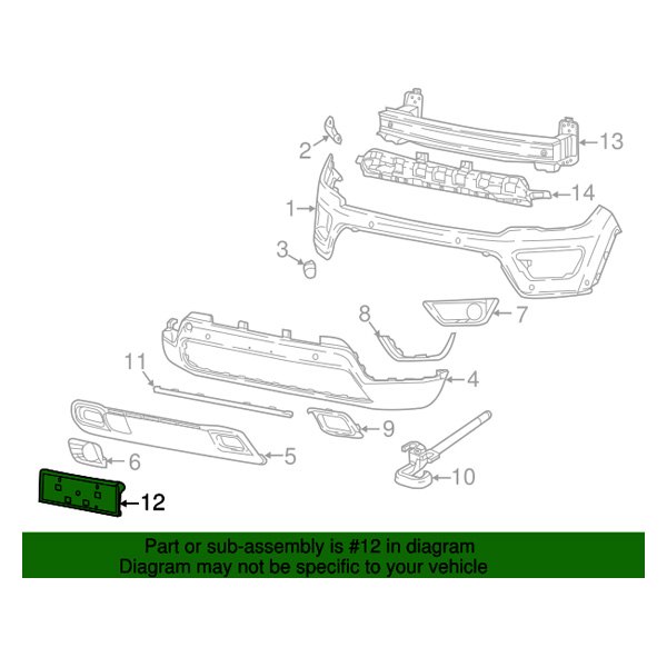 Mopar® 5VF28RXFAA - Front License Plate Bracket