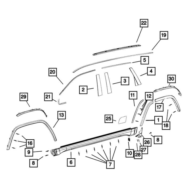Mopar® 5XT69RXFAC - Wheel Flare Molding