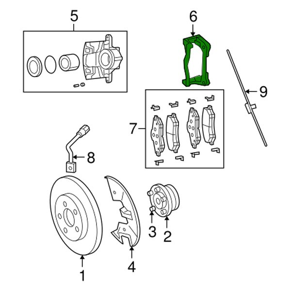 Mopar® 68003775AA - Rear Disc Brake Caliper Bracket