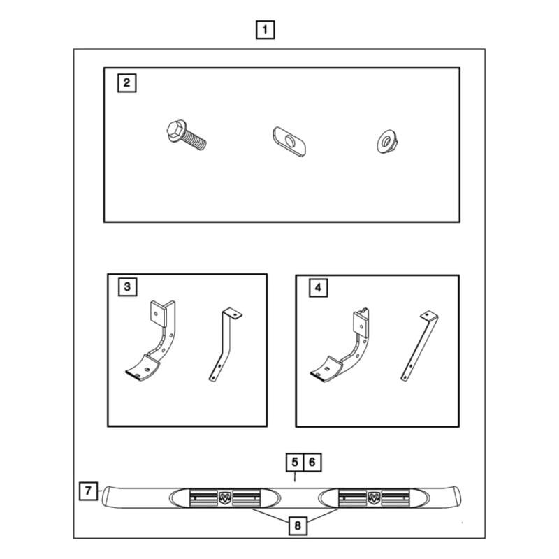 Mopar® 68020960AA - Side Step Bracket Kit