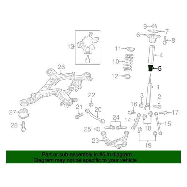 Mopar® 68029591AD - Rear Control Arm Bumper