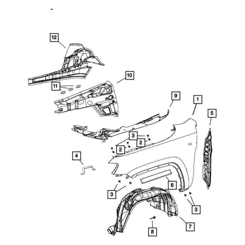 Mopar® 68036264AA - Fender Front Carrier Mounting Bracket