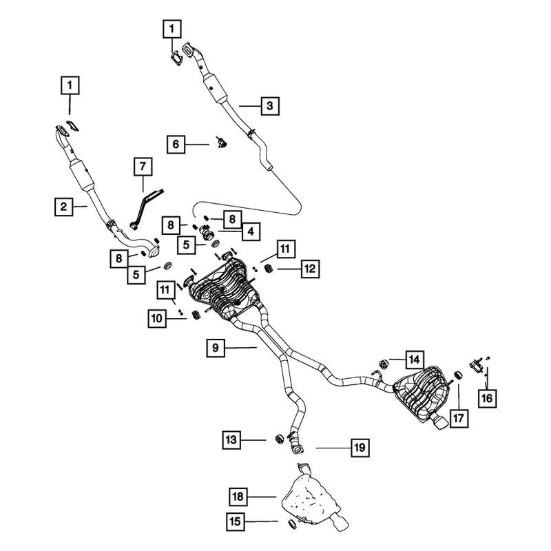 Dodge OE 68037894AF - Right Catalytic Converter