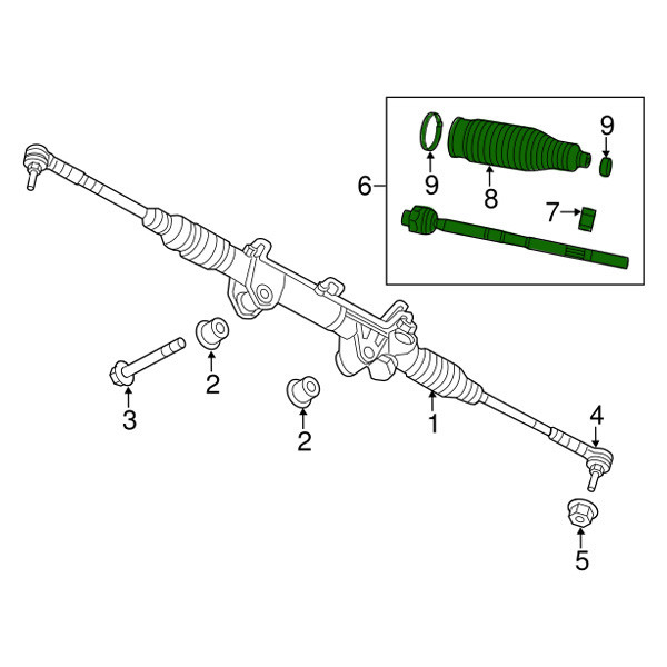 Mopar® 68040228AA - Passenger Side Steering Tie Rod End