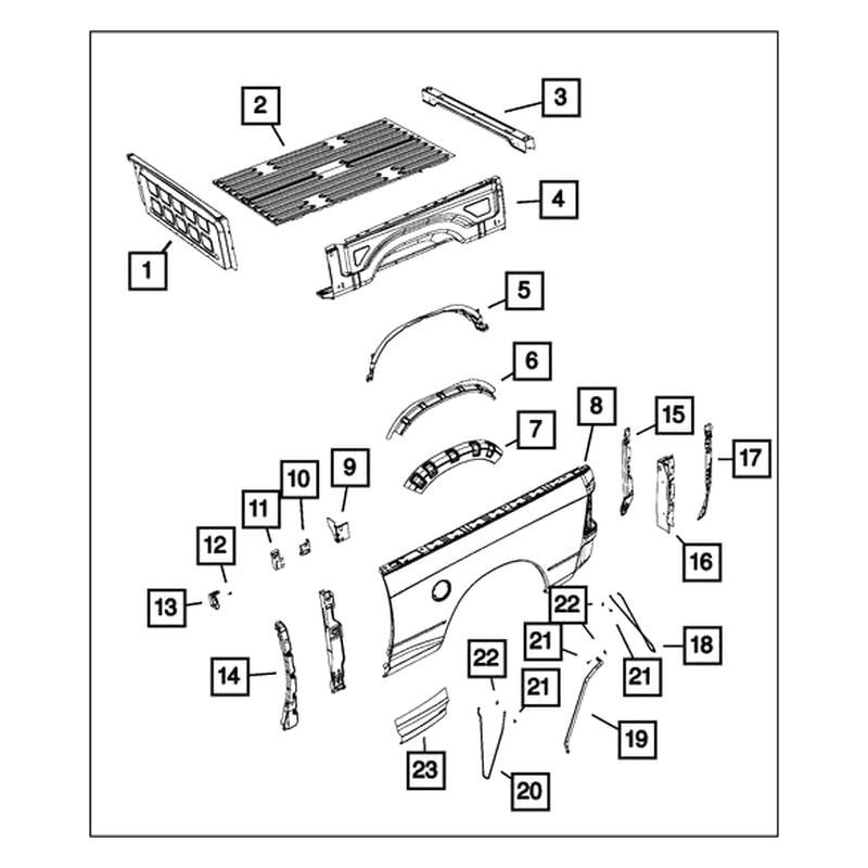 Mopar® 68058048AD - Rear Outer Passenger Side Truck Bed Panel