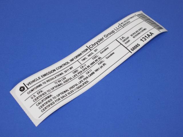 Mopar® 68085131AA - Vehicle Emission Control Information Label