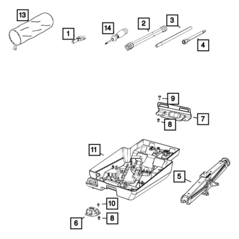 Mopar® 68095823AA - Spare Tire Jack Handle & Wheel Lug Wrench