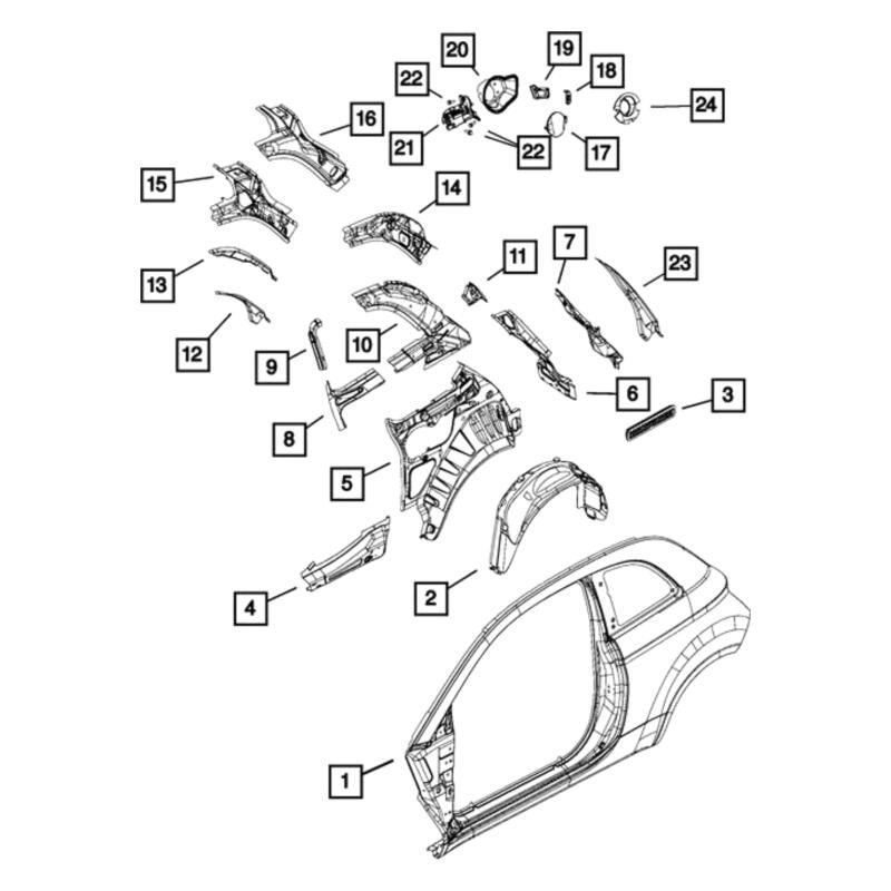 Mopar® 68127828AA - Body Side Aperture Outer Panel