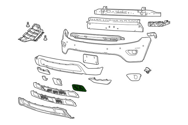 Mopar® 68143099AC - Driver Side Grille