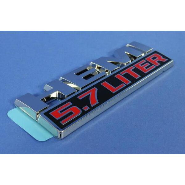 Mopar® 68149700AB - "HEMI 5.7 Liter" Nameplate Chrome/Black/Red Front ...