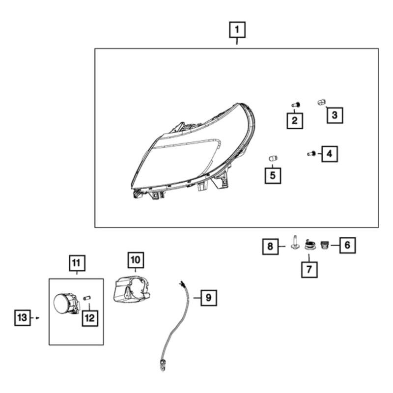 Ram OE 68154588AL - Front Right Headlight Assembly
