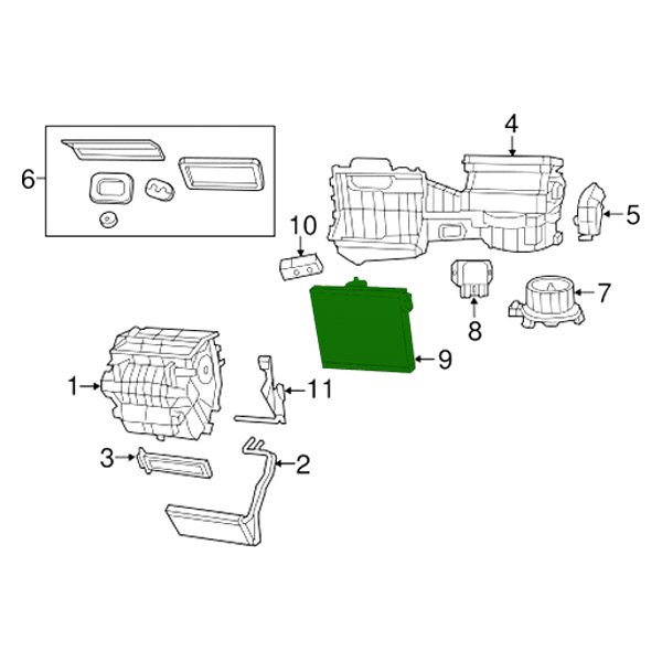 Mopar® 68154897AB - A/C Evaporator Core