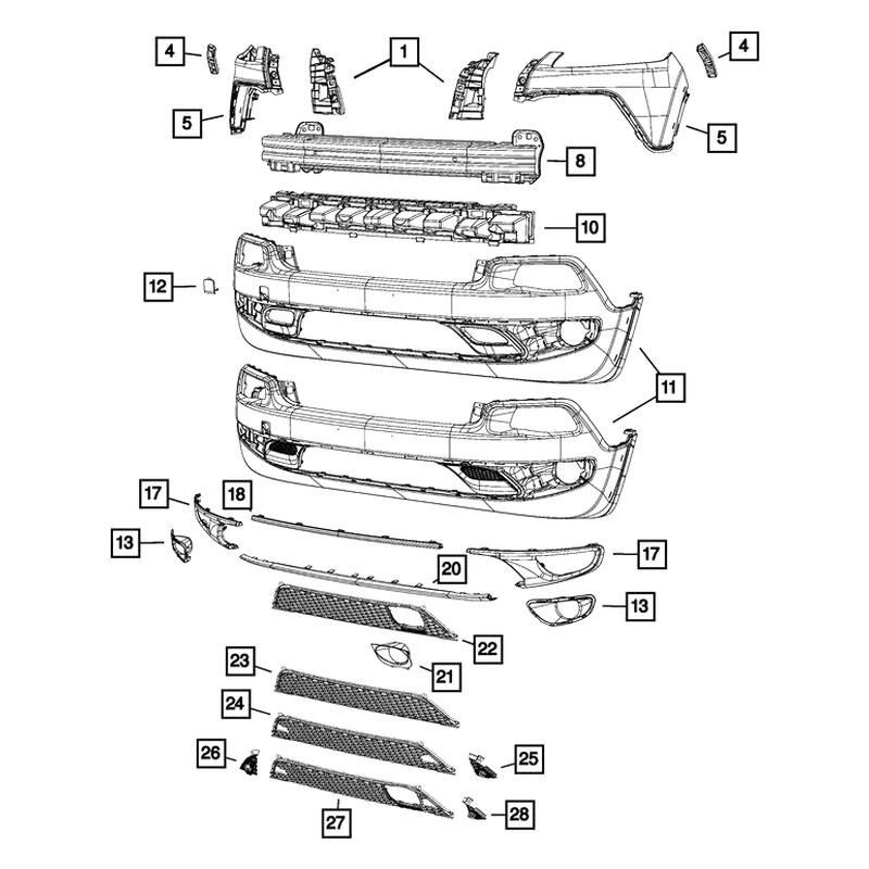 Jeep OE 68160597AC - Front Left Bumper Cover Bracket