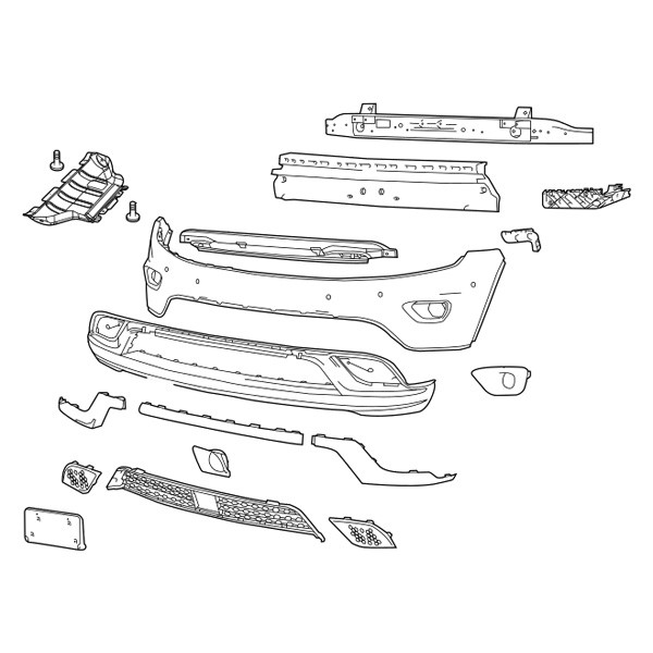 Mopar® 68170062AB - Lower Outer Passenger Side Grille Molding