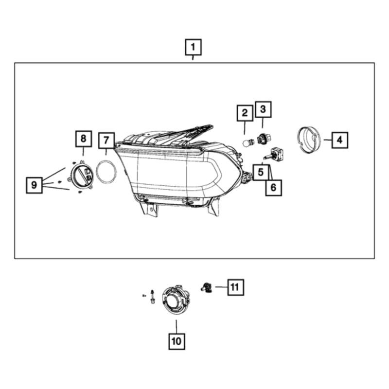 Dodge OE 68184830AL - Front Right Headlight Assembly