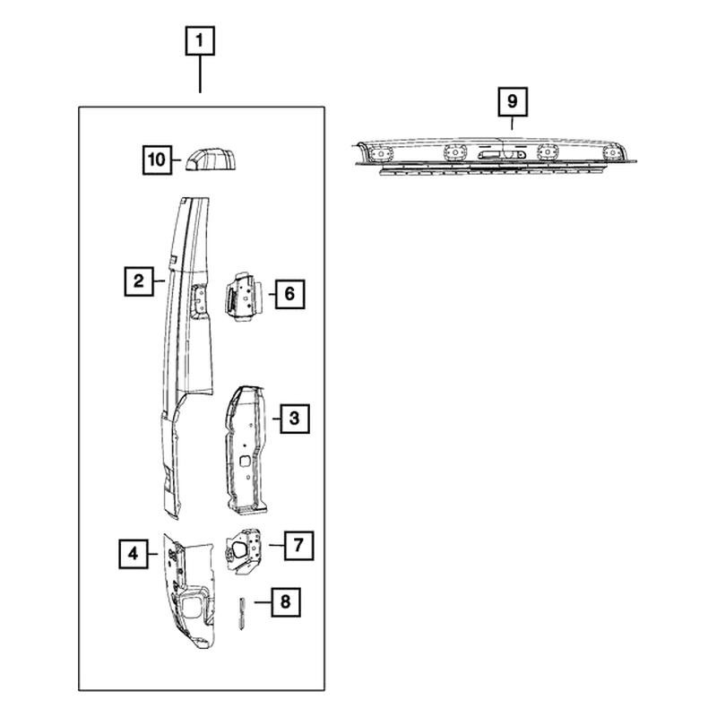 Mopar® 68210710AB - Roof Upper Rear Header