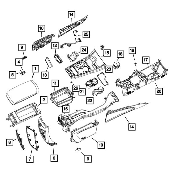 Mopar® 68212604AC - Center Console Cup Holder