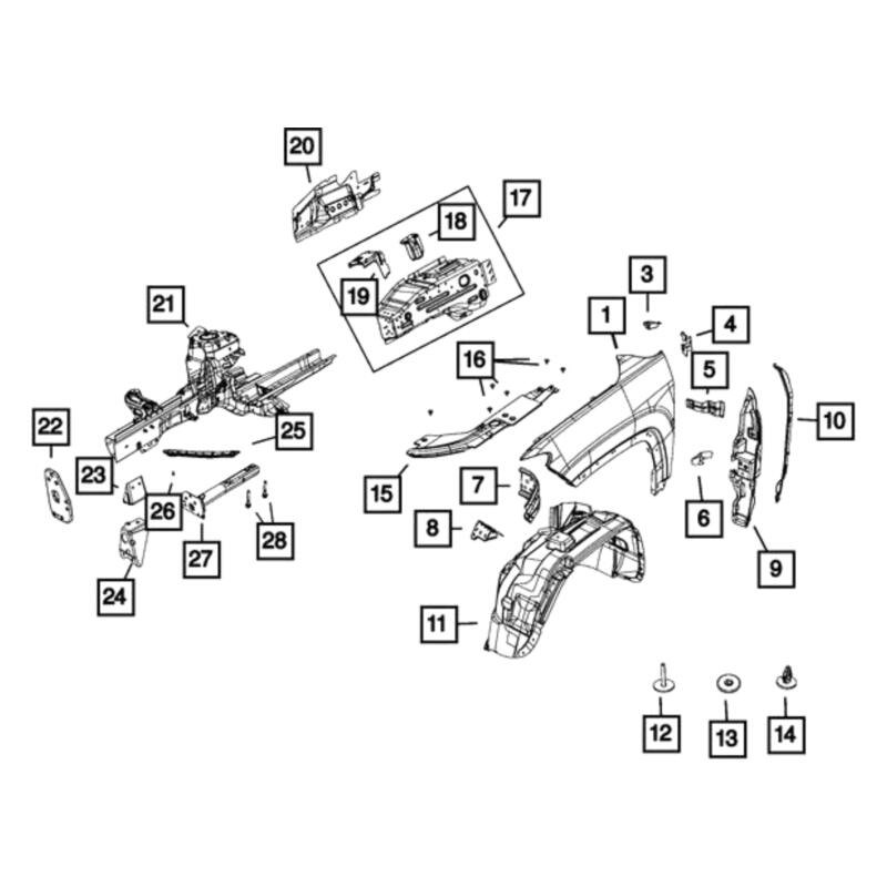 Mopar® 68242537AC - Fender Bracket