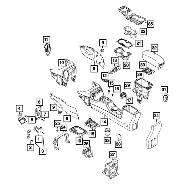 Mopar® 68247379AA - Center Console Bracket