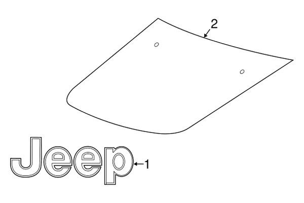 Mopar® 68252645AA - "Jeep" Nameplate Dark Gray Hood Emblem
