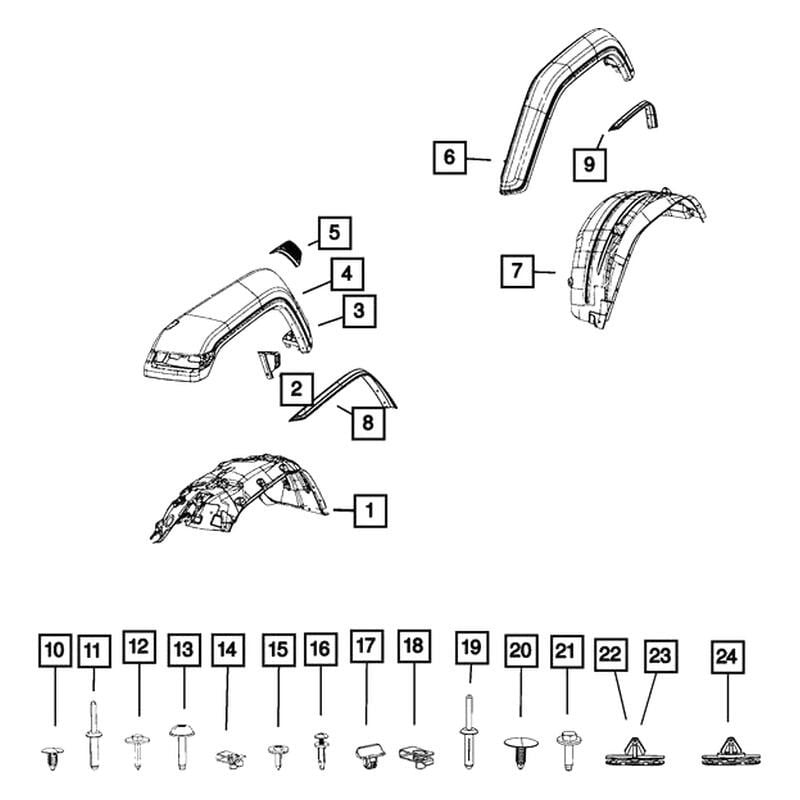 Jeep OE 68270816AD - Rear Right Quarter Panel Splash Shield